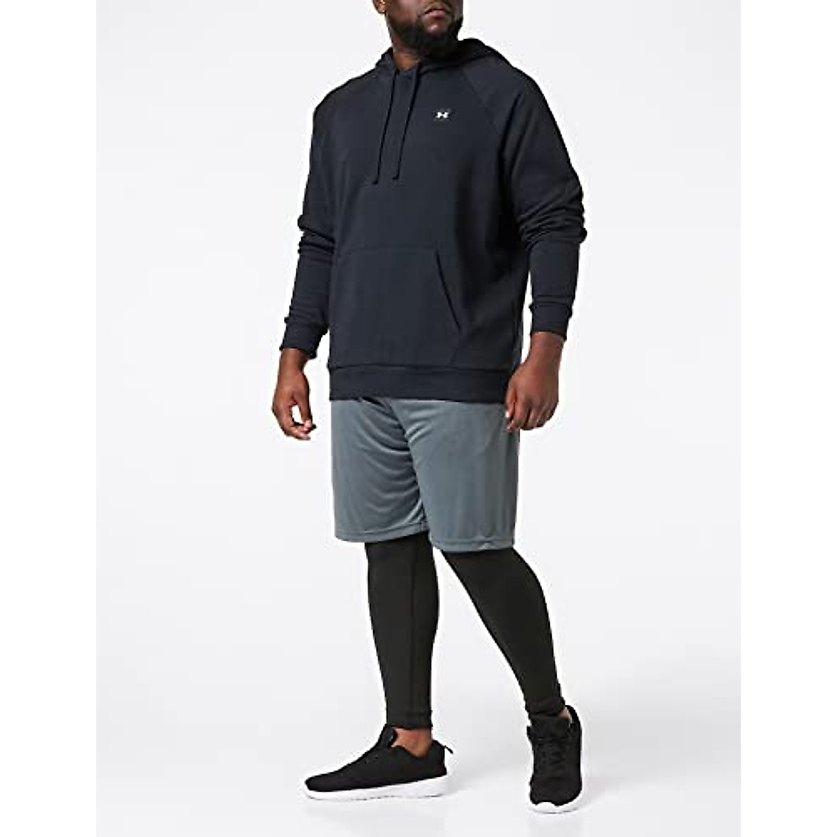 Under Armour Mens Rival Fleece Hoodie , Black (001)/Onyx White , Small