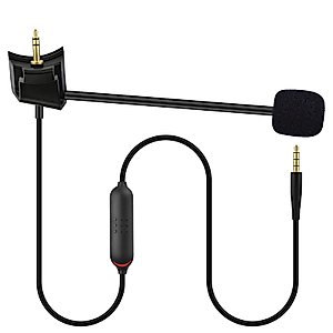 Learsoon Boom Microphone Cable QC35 Replacement Cord for Bose QuietComfort 35 & QuietComfort 35II(QC35II) Headphones, Gaming Mic with Mute Black 120CM/4FT