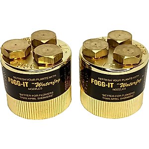 Fogg It Misting Watering Nozzles (2 Pack) 1/4 GPM - Super SuperFine Volume | Designed for misting delicate seedlings or for raising humidity around wilting plants. Made in the U.S.A. from solid brass