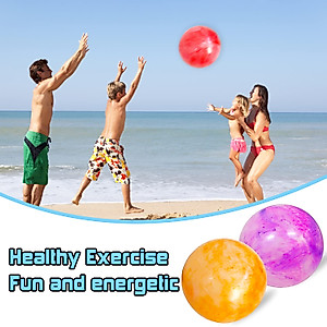 Qiuttnqn 6 PCS Fun Bouncy Balls,12 Inch Marbleized Bouncy Balls,Rubber Inflatable Kick Ball with Pump for Kids and Adults,Park,Beach,Playground,Indoor and Outdoor Games