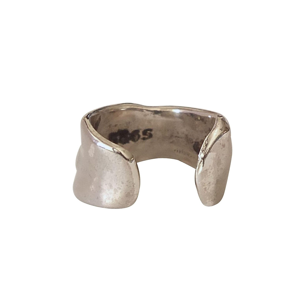 Handmade Single Wide Band Adjustable Ear Cuff, Sterling Silver Clip On Ear Cuffs Non Piercing Huggie Earrings for Women, Wide A-Symmetrical Curved Band Dainty Fake Ear Cartilage Clips, By MiYa Jewelry