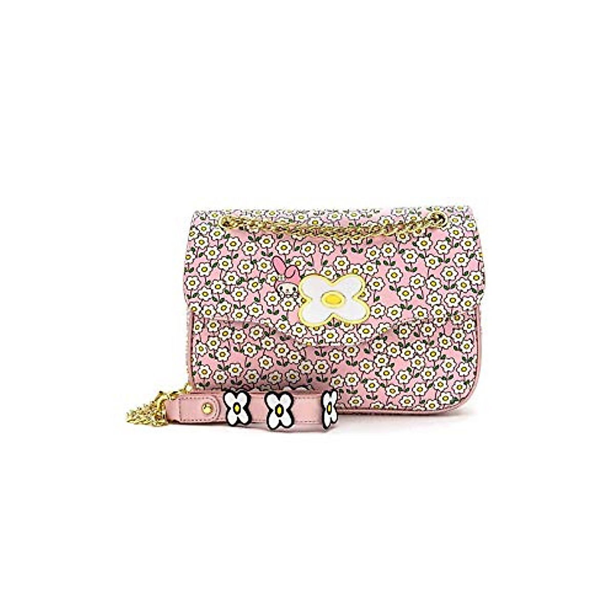 Loungefly x Sanrio My Melody Flower Field Patterned Crossbody Purse (One Size, Pink Multi)