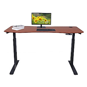 ApexDesk Elite Pro Series 60" x 27" Electric Height Adjustable Stand up Desk, Sit Stand Home Office Desk, Computer Desk - Curved Bamboo
