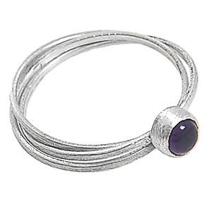NOVICA Amethyst .925 Sterling Silver Ring 'Magical Force in Purple'