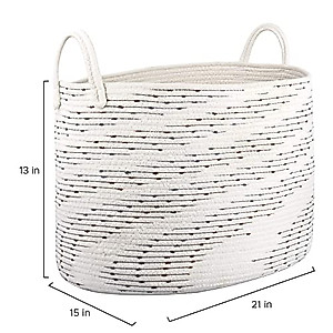 La Jolie Muse Cotton Rope Basket for Blanket Yoga Mat Storage