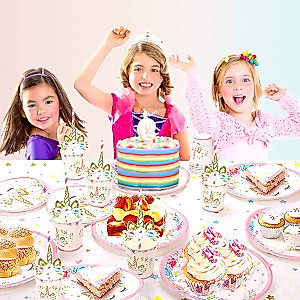 Unicorn Themed Birthday Party Plates Supplies