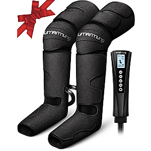 Gifts for Men, Women, Dad, Mom, Mothers Day, Fathers Day, Christmas, Birthday, Air Compression Massager with Heat for Foot, Leg, Knee, Works for Vericose Veins, Muscle Fatigue, Cramps, Swelling, Edema