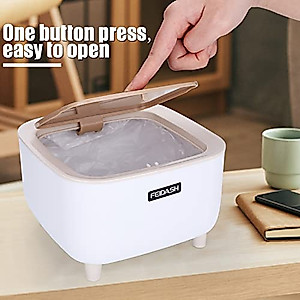 URALFA Mini Countertop Trash can，Mini Desktop Wastebasket with Lid，Tiny Garbage Can for Office,Bathroom Vanity, Desktop, Tabletop or Coffee Table,0.5 Gallon White Square Wastebasket