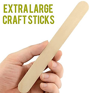 WISYOK 8'' Jumbo Craft Sticks, 60pcs Extra Large Natural Premium Wood, Ice Cream Sticks, Jumbo Sticks, Large Tongue Depressors, Plant Labels, Hair Removal and Waxing Supplies, Crafting
