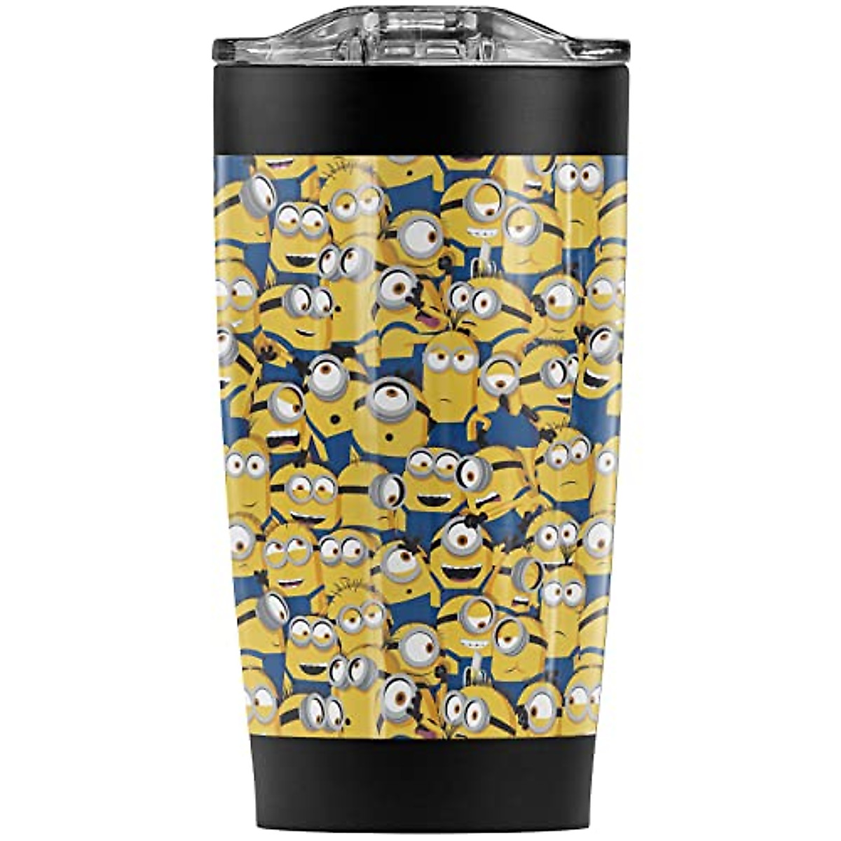 Logovision Minions OFFICIAL Group Pattern Stainless Steel 20 oz Travel Tumbler, Vacuum Insulated & Double Wall with Leakproof Sliding Lid