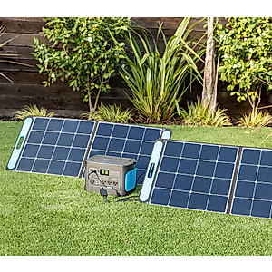 Geneverse 100W Portable Solar Panel Generator for USB Devices, 9lbs with 1X USB-A, 1X USB-C (Each), Water Resistant, Fast Solar Charging for Camping, Hiking, Cell Phones, Smart Watches, GPS and More