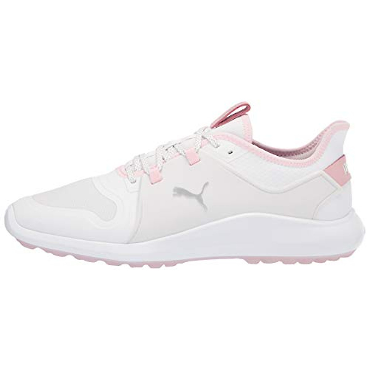 PUMA Women's Ignite Fasten8 Golf Shoe, White Silver-Pink Lady, 10