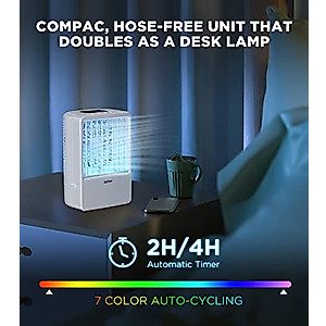 Portable Air Conditioner Quiet Fan with Remote Control, 4000mAh USB Rechargeable Mini AC Evaporative Cooler, Anti-Leak Cooling With 3 Speeds For Home Outdoor