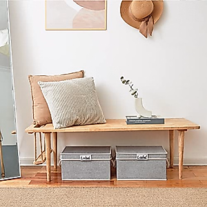 LoforHoney Home Bundle- Storage Bins with Lids, Large, Light Gray & Beige and Gray, 2-Pack