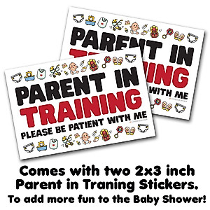 50 Baby Prediction and Advice Cards for Baby Shower | Parent in Training Stickers, Gender Neutral | Gender Reveal Shower Activity