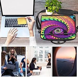 Tie Dye Spiral Laptop Computer Bag Waterproof Shoulder Messenger Bag 13-15 inch Durable Laptop Tote Bag with Shoulder Strap Handle Lightweight Crossbody Briefcase