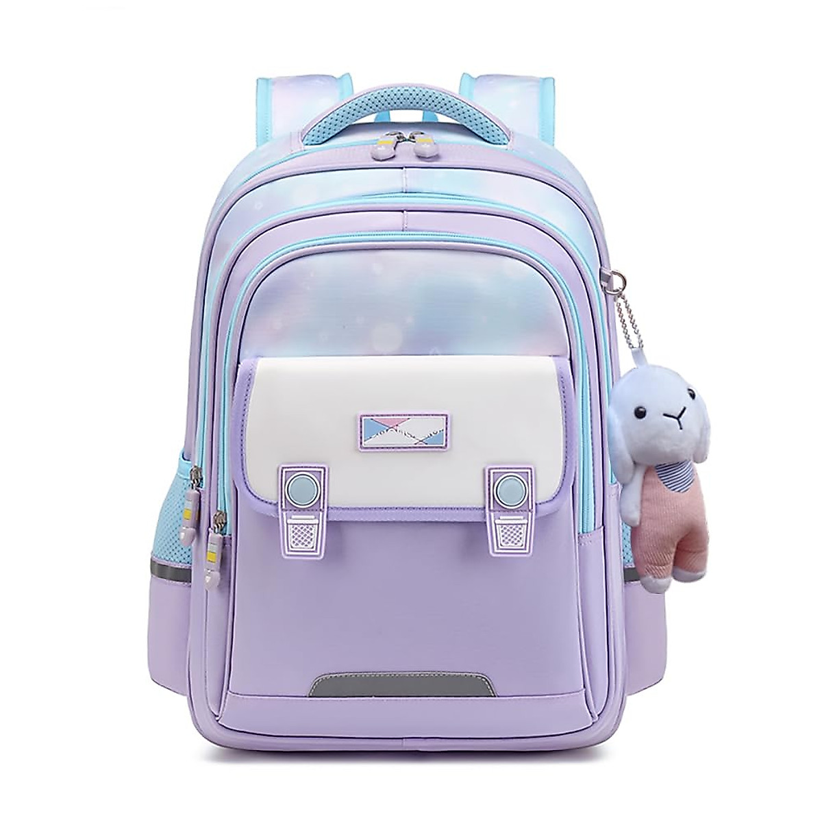 Cute Bunny Backpack Plus, Kawaii Bunny Backpacks Girls,Back To School Large Capacity Waterproof Bookbag for Grades1-6 Bags (Lilac Purple)