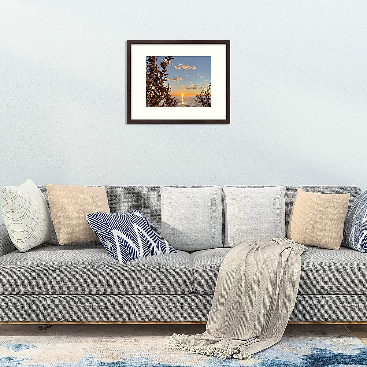 Golden State Art, 16x20 Picture Frames with Mat for 11x14 or 16x20 Picture Collage Gallery Wall Frame with Real Glass, Brown, 2 Pack