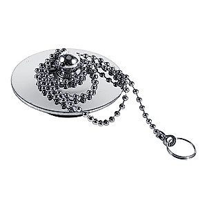 Kitchen Sink, Asixx Chrome Kitchen Sink Bathroom Bathtub Drain Cover Stopper Solid Metal Waste Plug With Chain