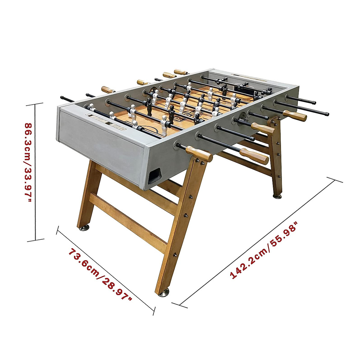 SOENDRK Football Soccer Table,Competition Sized Football Indoor Recreational for Arcade Game Room Metal 55" for Kids and Adults