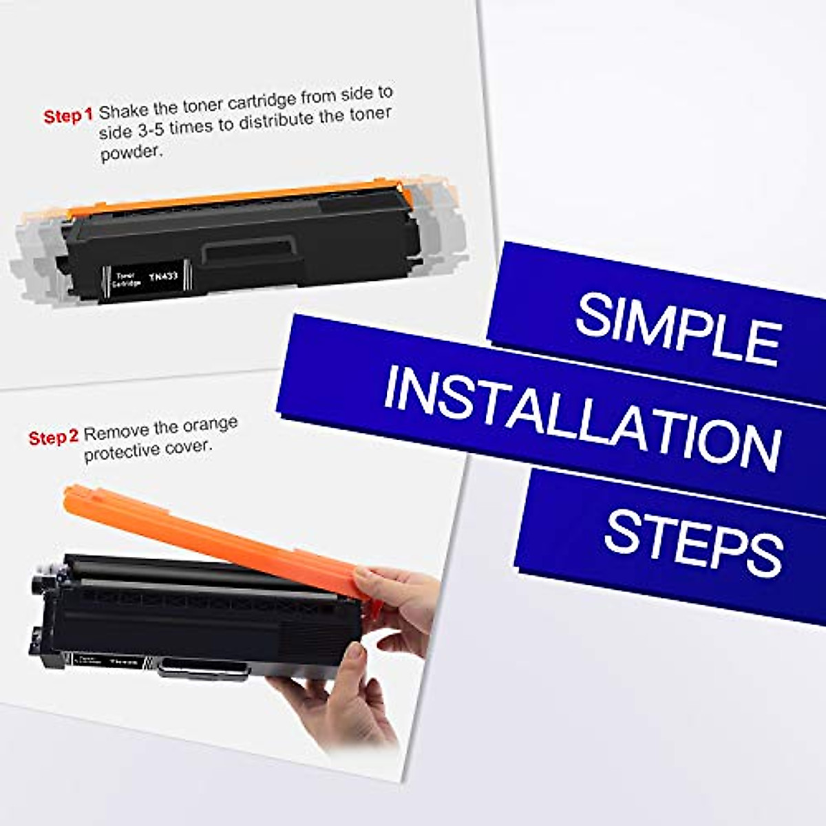 GPC Image Compatible Toner Cartridge Replacement for Brother TN433 TN 433 to use with HL-L8360CDW MFC-L8900CDW HL-L8360CDWT HL-L8260CDW MFCL8610CDW MFCL9570CDW Color Laser All-in-One Printer (2 Black)