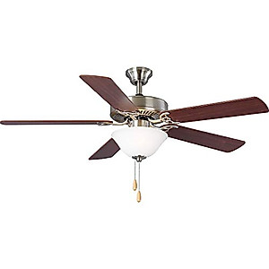 AirPro Collection 52" Five-Blade Ceiling Fan with White Etched Light Kit