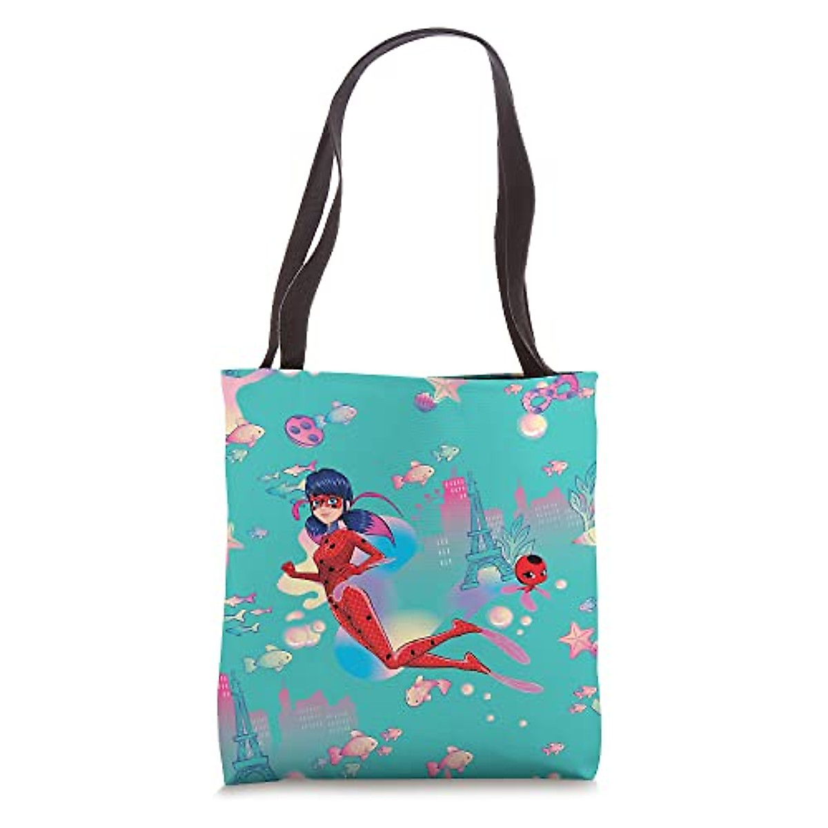 Miraculous Ladybug Aqua Pattern Tote Bag