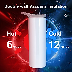 AGH 15 oz Sublimation Tumblers with Handle Lid and Splash-Proof Lid, 4 Pack Kids Sublimation Straight Skinny Tumblers, Stainless Steel Double Wall Vacuum Tumbler for DIY Gift