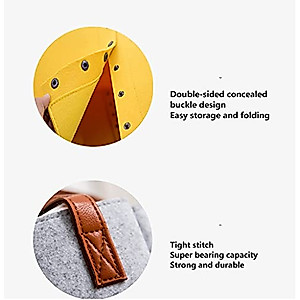 RuiYBuTi Laundry Basket, Storage Bins Laundry Hamper Bag with Handle for Bedroom Laundry Room, Collapsible Felt Toy Storage Organizer Room Decor, Yellow