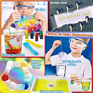 UNGLINGA 100+ Science Lab Experiments Kit for Kids, S.T.E.M Project Activities Educational Birthday Toys Gifts for Boys Girls, Chemistry Set, Gems Dig, Volcano, Glowing Worms