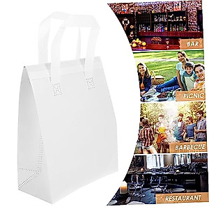 NAMOARLY 10pcs Cold Drink Insulation Bag Drink Carrying Bags Drink Carrier Bag Drink Packaging Bags Insulated Bag Insulated Drink Bag Takeaway Food Bag The Tote Bag Non-woven Fabric White