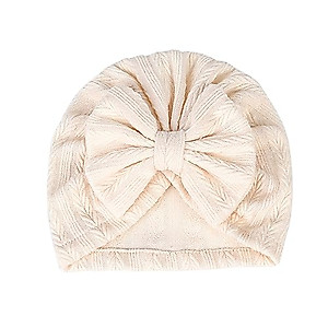 Toddler Hat for Girls Winter Girls Stretch Solid Bow Breathable Hat Caps Headwear 3 Years (F, One Size)