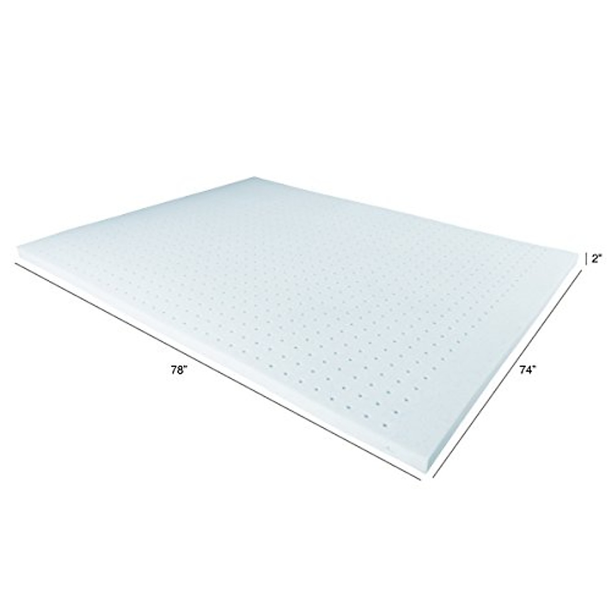 Gel Infused Memory Foam Mattress Topper- 2 Inch King Size Memory Foam Mattress Pad with Ventilation for Support, Cooling, and Comfort by Bluestone