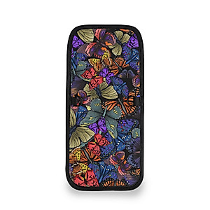 Small Crossbody Cell Phone Purse Bag 099 for Women Wallet Purse Brown Blue Butterfly Pattern Colorful Elegant Deco Mini Messenger Shoulder Handbag