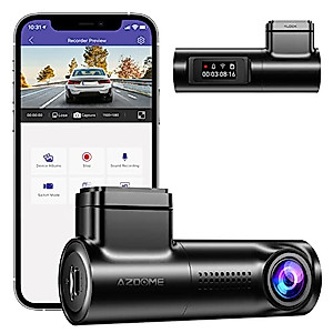 AZDOME M330 1080P FHD Dash Cam, Built-in WiFi Dashcams for Cars, Voice Control Car Camera, 0.96" Screen, Super Capacitor, Night Vision, G-Sensor, Parking Monitor, Loop Recording