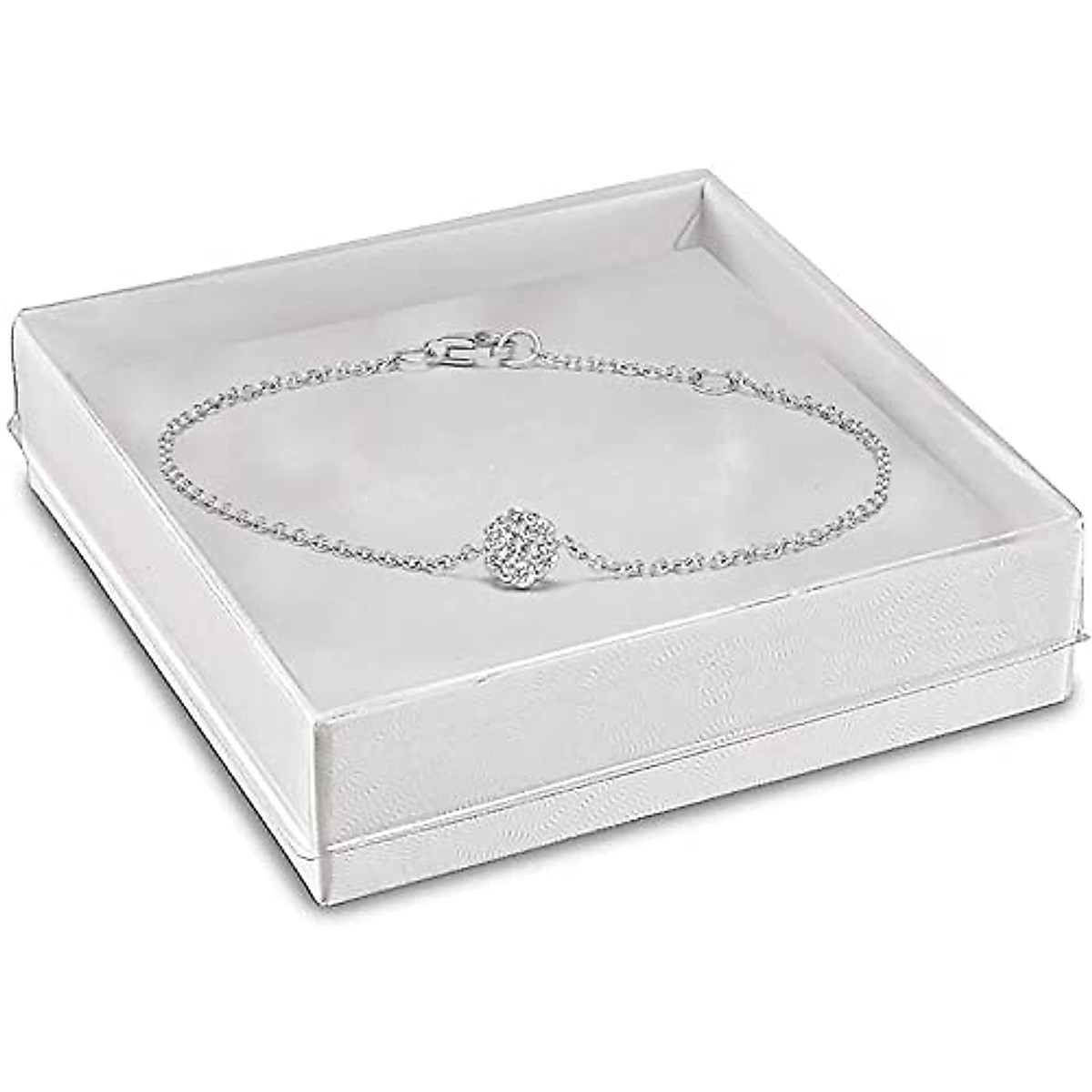 Better crafts Small Jewelry Box Gift Boxes with Lids - White & Clear Favor Boxes 3.5 x 3.5 (10)