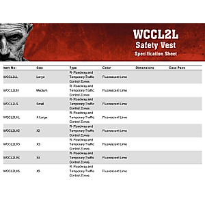 MCR Safety WCCL2LX2 Class 2 Polyester Mesh Safety Vest with 3M Scotchlite 4-1/2-Inch Orange/Silver Reflective Stripe, Fluorescent Lime, 2X-Large