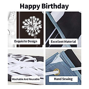 PAKBOOM Happy 14th Birthday Backdrop Banner - 14 Birthday Party Decorations Supplies for Boys Girls - Silver 3.9 x 5.9ft