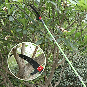 THILEMON Pole Saws for Tree Trimming Manual 26 foot Tree Pole Pruners for Tree Trimming Saw, Tree saw Tree Pole saw manual knives with Storage Pocket.