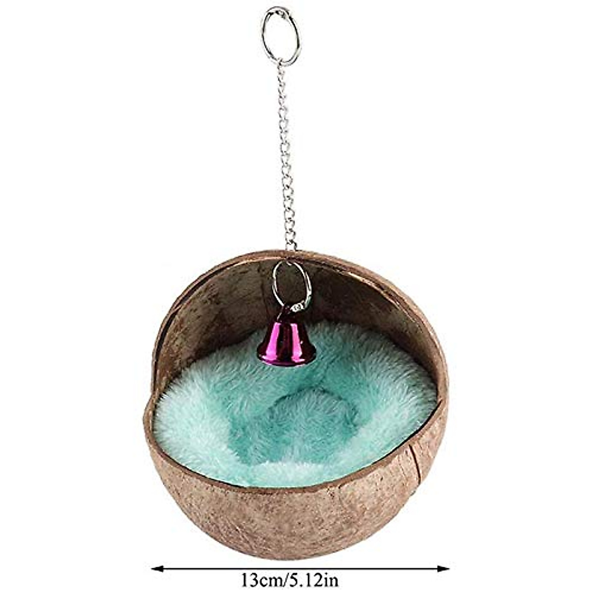 REHOC Coconut Shell Bird Nest House Bed with Warm Pad for Parrot Parakeet Rat Mice Toy Nesting Box