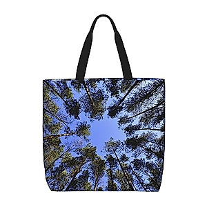 VACSAX Tote Bag for Women Reusable Shopping Bags Tree Print Shoulder Handbag Aesthetic Totes for Grocery