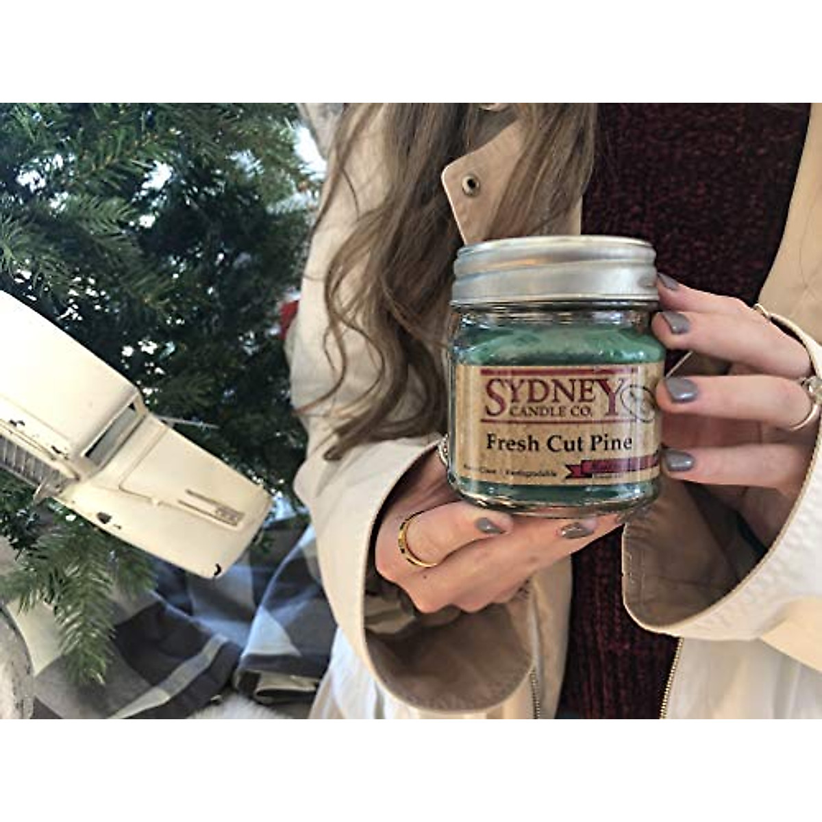 Sydney Candle Co. Fall Candles | Soy Mason Jar Candle | Fall Scented Candles for Home | Holiday Candle (7.5 oz) (Fresh Cut Pine)