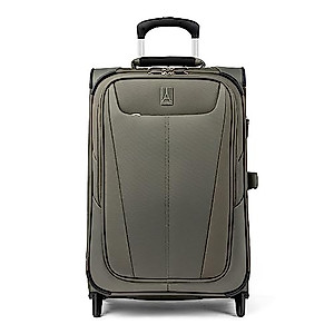 Travelpro Maxlite 5 Softside Expandable Upright 2 Wheel Luggage, Lightweight Suitcase, Men and Women, Slate Green, Carry-On 22-Inch