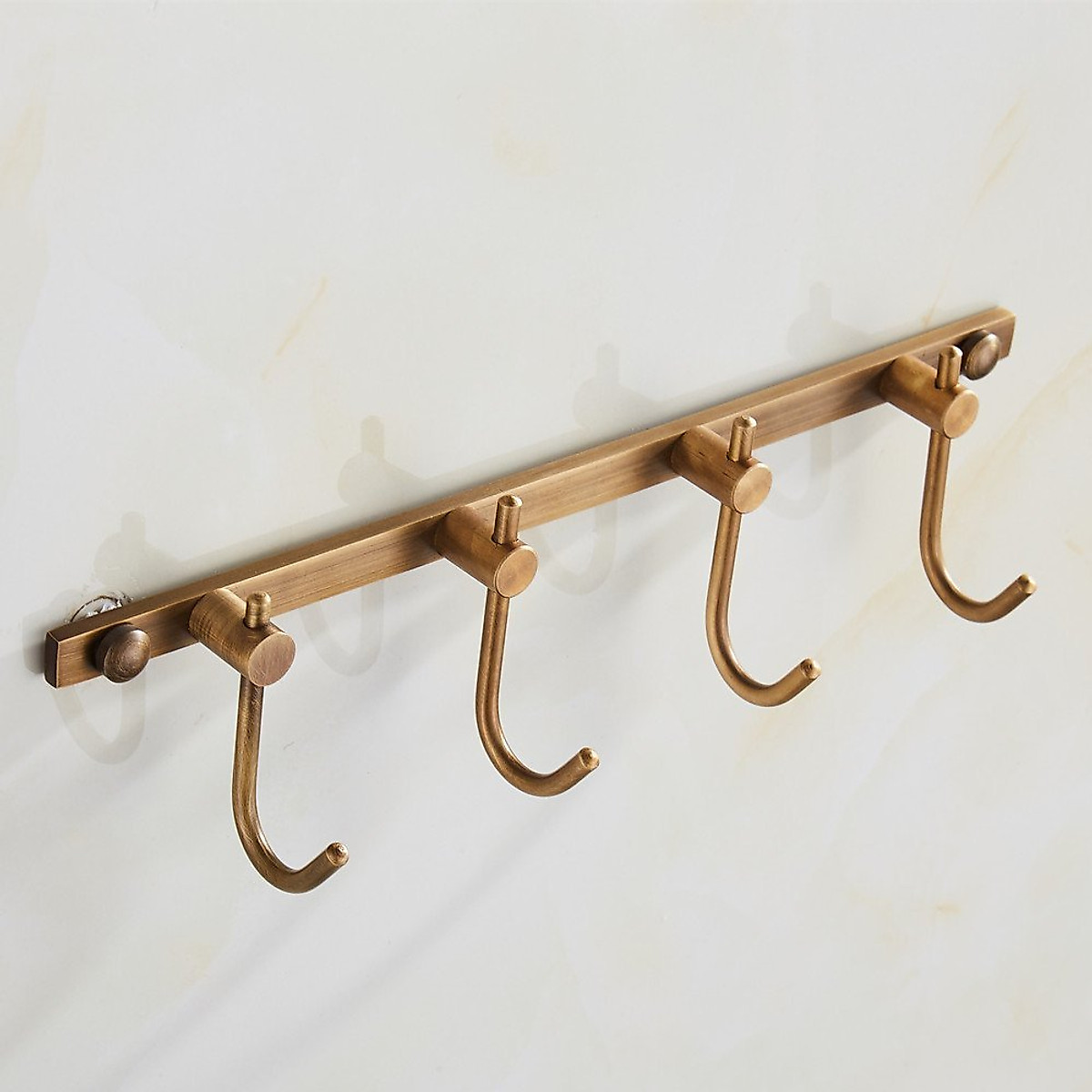 YUTU Antique Bronze Towel Hooks Brass 4 Hooks Bathroom Brushed Coat Hooks Rack,FGG0