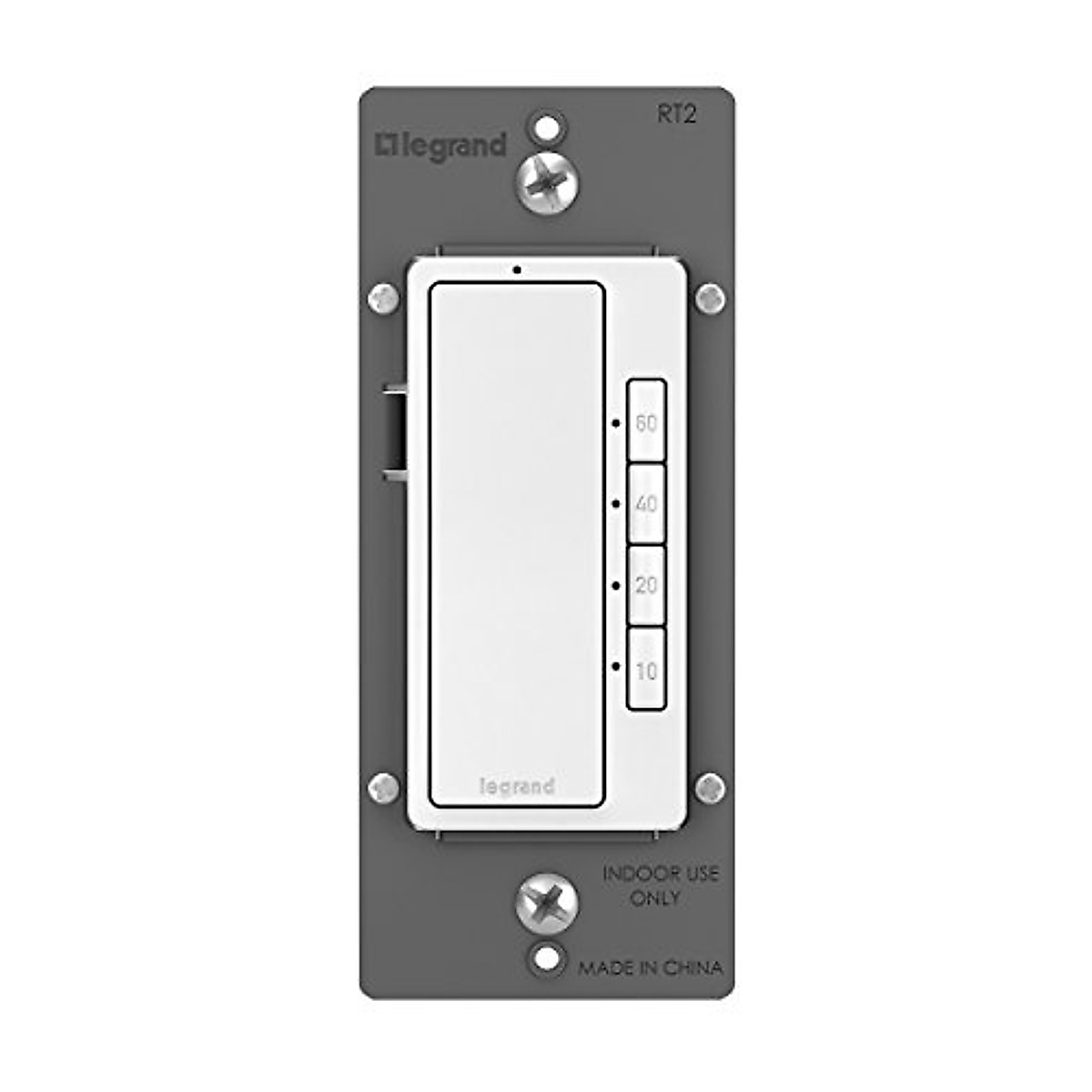 Legrand - Pass & Seymour Radiant 4 Button Light Switch with LED Locator, White Digital Light Switch with Countdown Timer and Rocker Wall Switch, RT2WCCV4, 1 Count