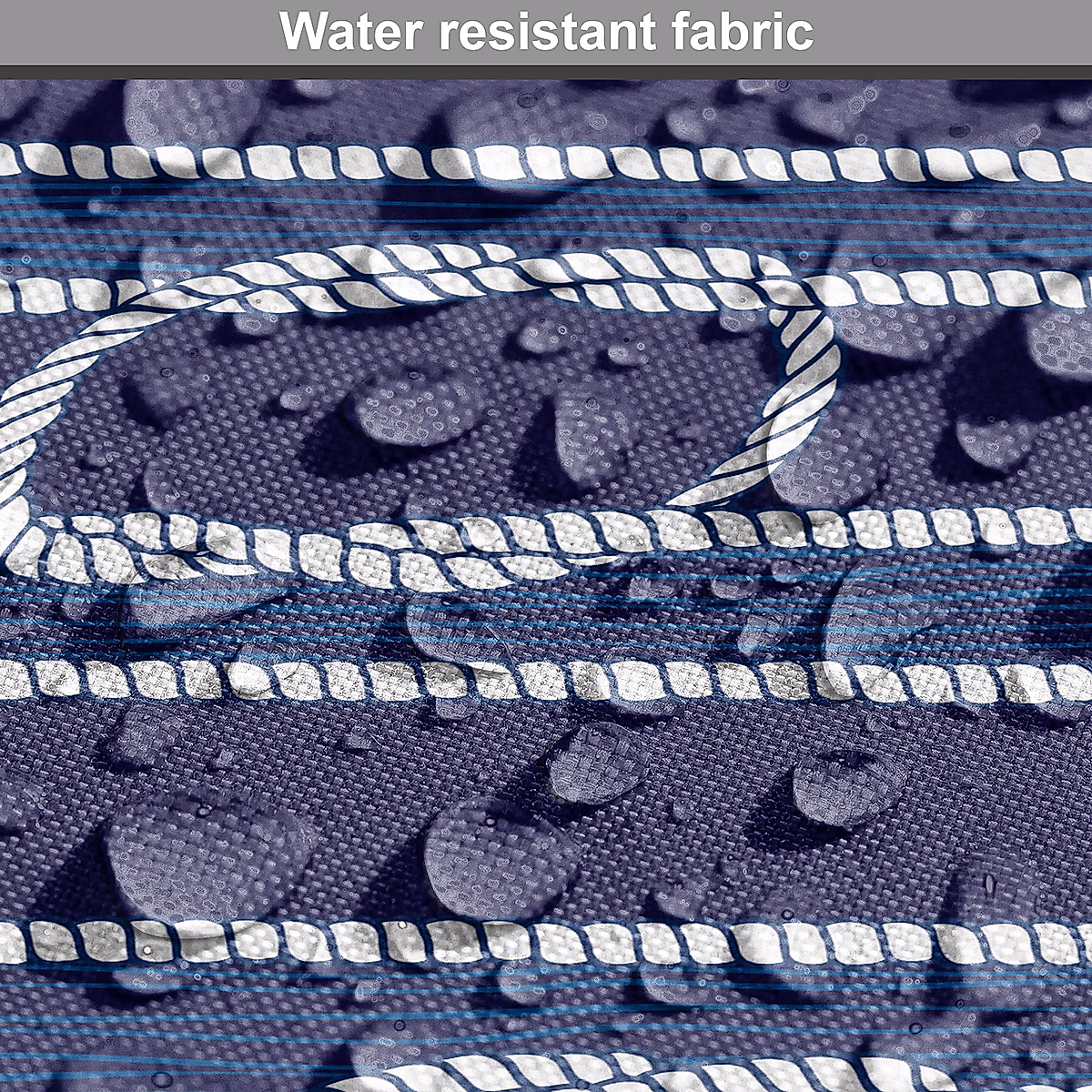 Ambesonne Navy Blue Fabric by The Yard, Marine Inspired Pattern Knots Aquatic Composition Abstract Ornamental, Decorative Fabric for Upholstery and Home Accents, Dark Blue White