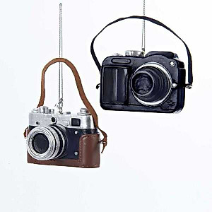 for Set of 2 Resin Classic & Digital Camera Christmas Ornaments A1531 Home Décor Plaques