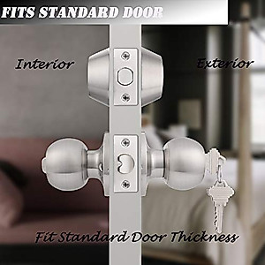 knobelite (10 Set Keyed Alike Entry Door Knob with Double Cylinder Deadbolt Combo Pack, Satin Nickel Finish Door Hardware Locks, All Same Key Door Knobs with Lock and Key for Front and Entrance Door