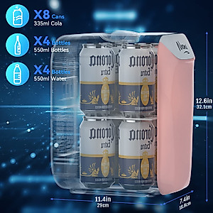 NXONE Mini Fridge,8 Can/6 Liter Small Refrigerator,110VAC/ 12V DC Portable Thermoelectric Cooler and Warmer Freezer Skincare Desk Little Tiny fridge for Cosmetics,Foods, Bedroom,Dorm,Office,and Car