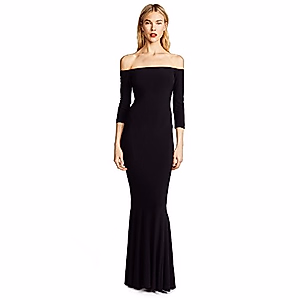 Norma Kamali Women's Kamali Kulture Off Shoulder Fishtail Gown, Black, M